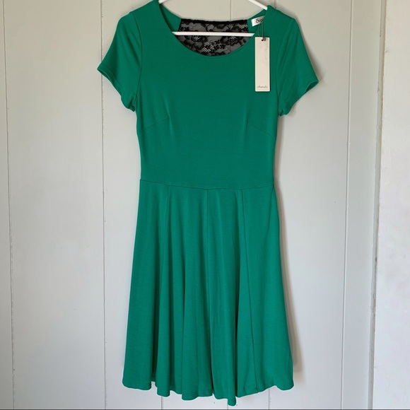 Modcloth | Dresses | Nwt Modcloth Sunny Girl Green Black Lace Dress ...